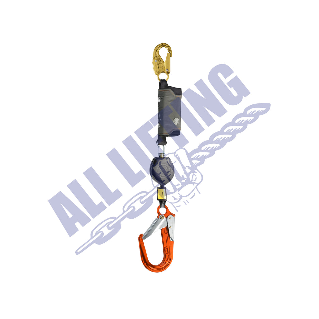 Peanut Single Self Retracting Lanyard with Snap Hook and Aluminum Scaff ...