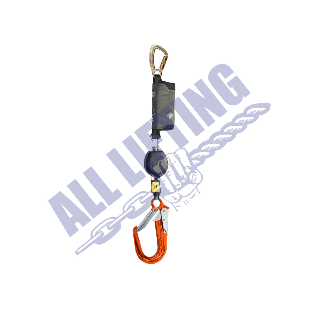 Peanut Single Self Retracting Lanyard with Karabiner and Aluminum Scaff ...