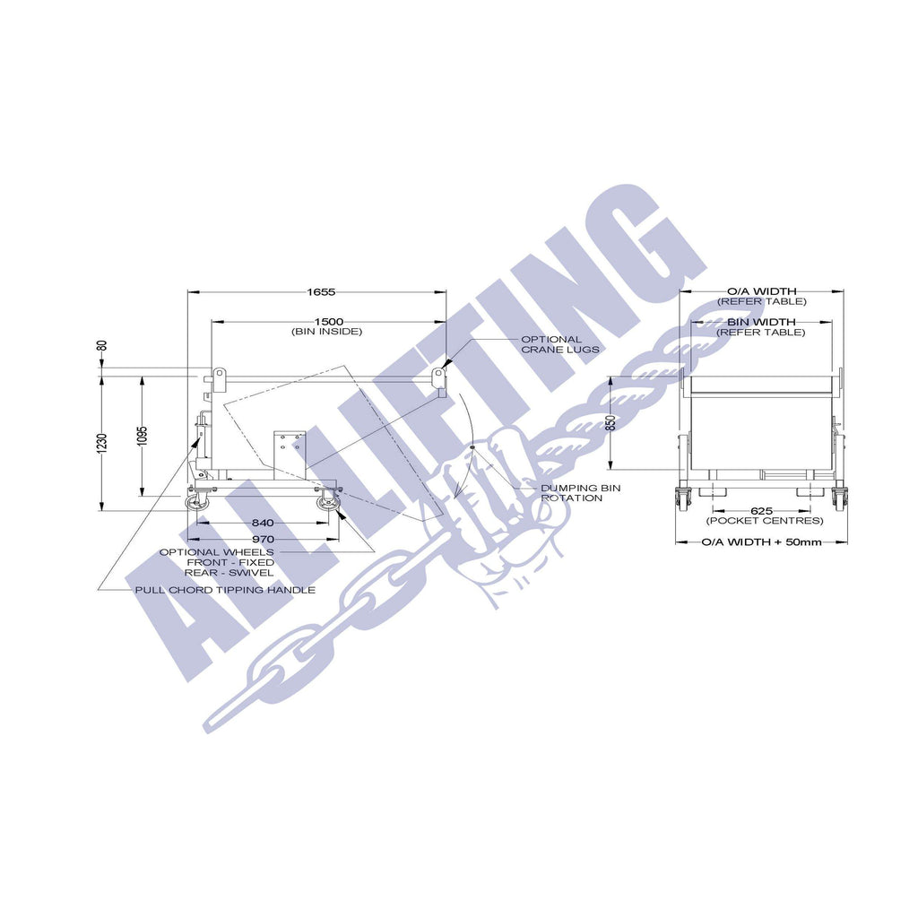 Roll Over Bin | All Lifting | Australian Owned