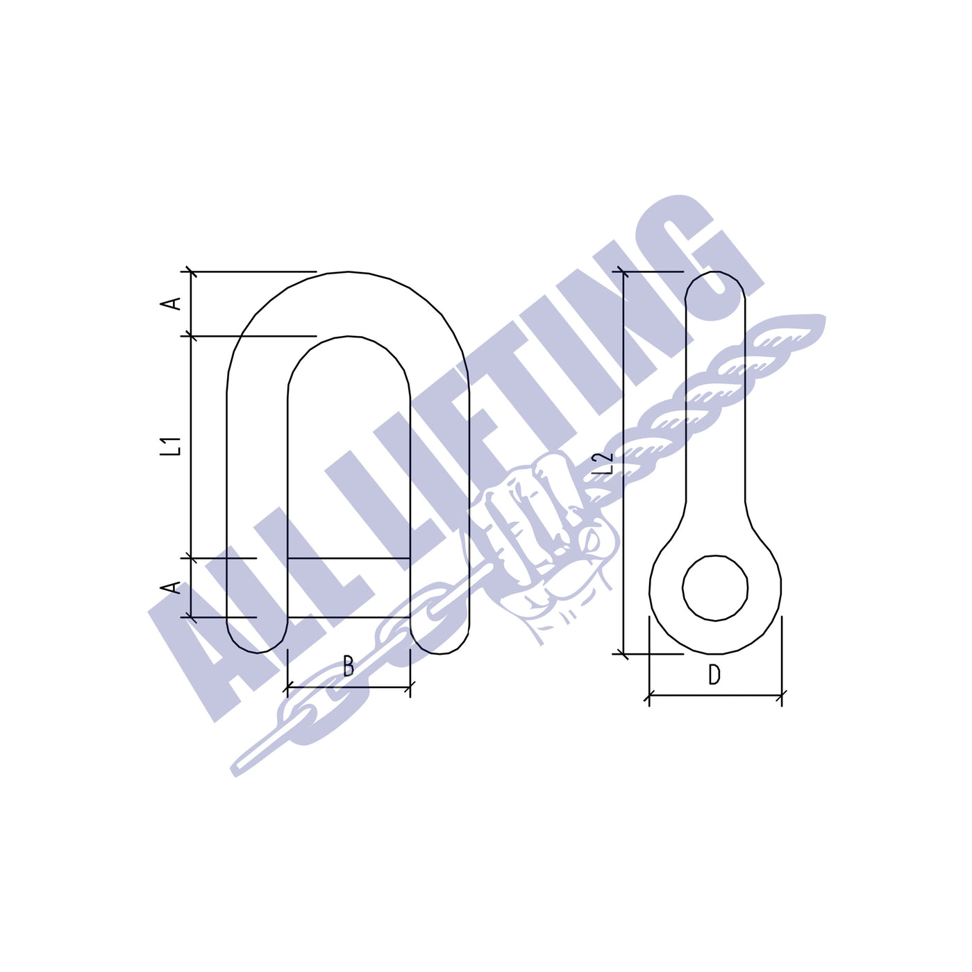 Stainless Steel Head Board Shackle with Captive Pin