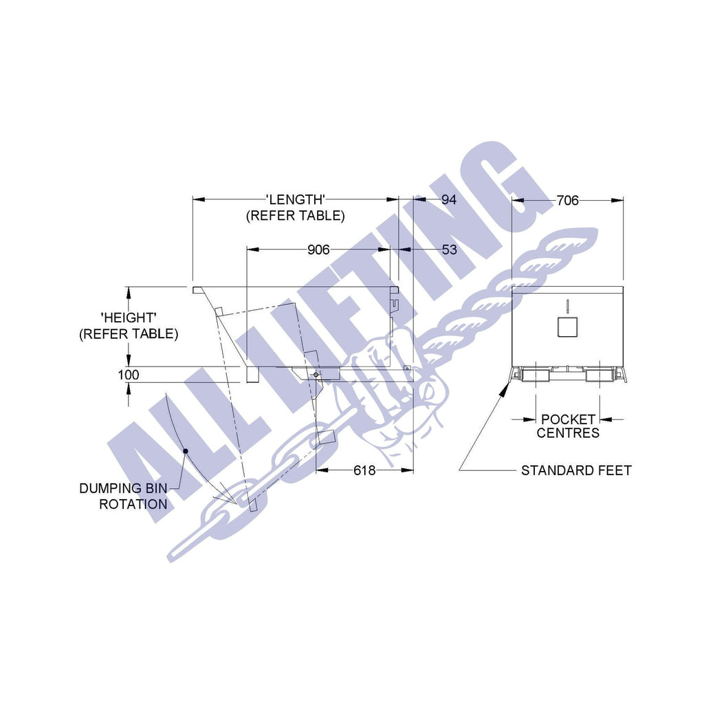Compact Self Dumping Bin | All Lifting